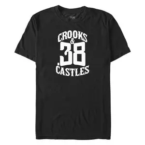 CROOKS & CASTLES Number White Logo Short Sleeve Graphic T-shirt - Black