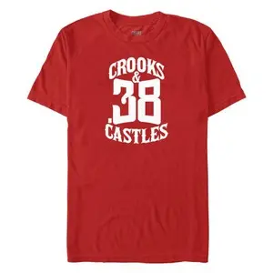 CROOKS & CASTLES Number White Logo Short Sleeve Graphic T-shirt - Red