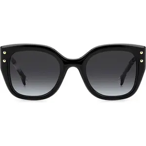 Carolina Herrera 51mm Square Sunglasses - Black/dark Grey Sf