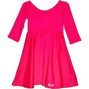 WORTHY THREADS Twirly Dress - Neon Pink