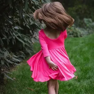 WORTHY THREADS Twirly Dress - Neon Pink