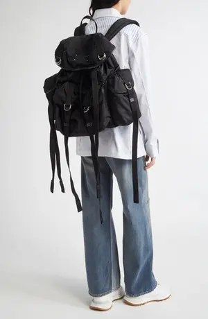 MAISON MARGIELA Extra-large Nylon And Leather Backpack