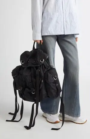 MAISON MARGIELA Extra-large Nylon And Leather Backpack