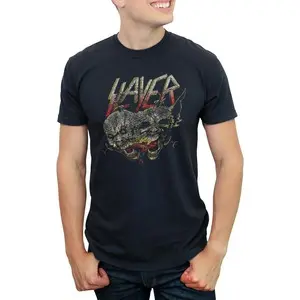 SLAYER Demon Faces Distressed Graphic T-shirt