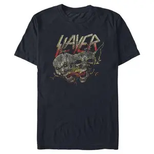 SLAYER Demon Faces Distressed Graphic T-shirt
