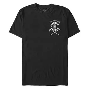 CROOKS & CASTLES Ancient Tower White Badge Short Sleeve Graphic T-shirt - Black