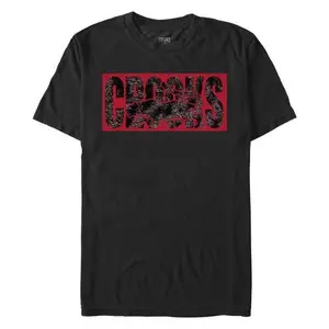 CROOKS & CASTLES Tiger Fur Red Print Short Sleeve Graphic T-shirt - Black