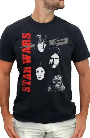 STAR WARS: A NEW HOPE Star Wars A New Hope Retro Faces Poster Graphic T-shirt