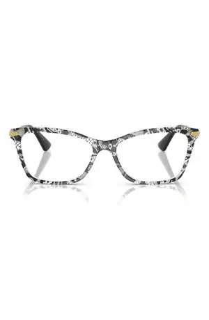 Dolce & Gabbana 56mm Rectangle Eyeglasses - Black Lace