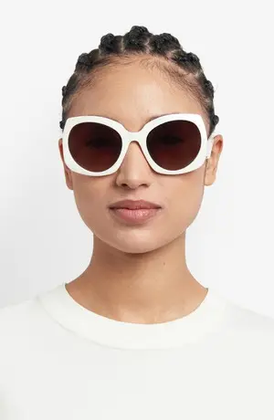 Marc Jacobs 57mm Butterfly Sunglasses - Ivory/ Brown Sf
