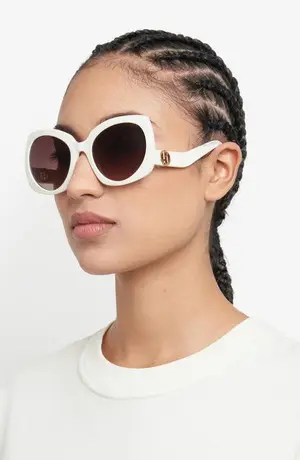 Marc Jacobs 57mm Butterfly Sunglasses - Ivory/ Brown Sf