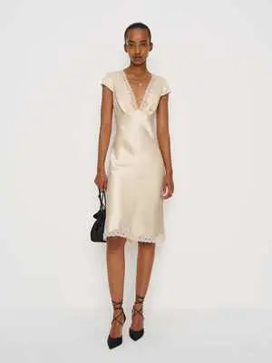 Women's Ruched Lace Midi Dresses