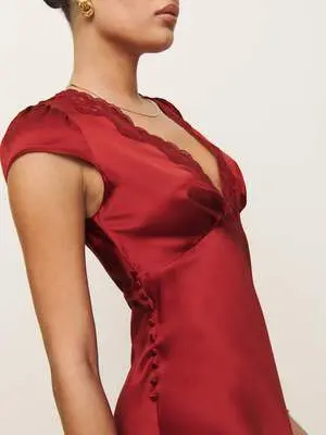 REFORMATION Florence Silk Dress