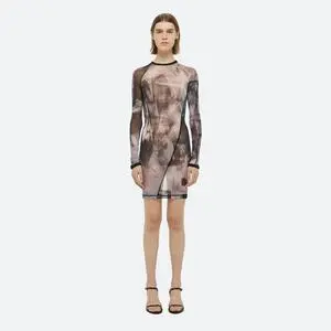 Helmut Lang Scribble Twisted Mini Dress