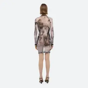 Helmut Lang Scribble Twisted Mini Dress
