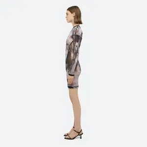 Helmut Lang Scribble Twisted Mini Dress