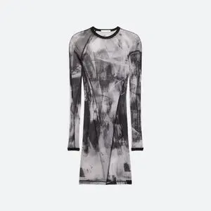 Helmut Lang Scribble Twisted Mini Dress