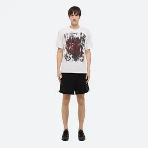 Helmut Lang Scribble Logo Tee - White/black