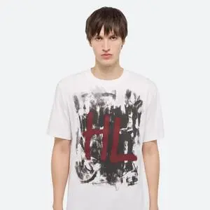 Helmut Lang Scribble Logo Tee - White/black
