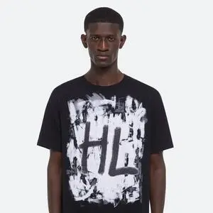 Helmut Lang Black Scribble Relaxed Tee - Black/white