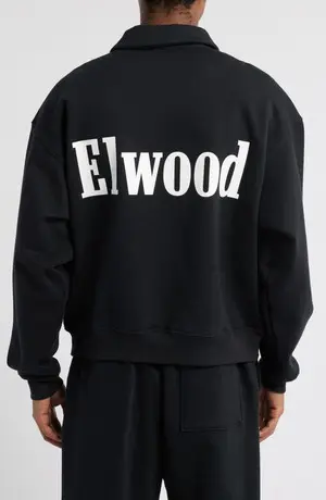 ELWOOD Heavyweight Fleece Polo Collar Sweatshirt - Coal