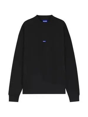 Hugo Cotton-terry Sweatshirt With Logo Patch - Black