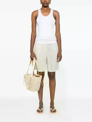 Peserico Pleated Linen Shorts