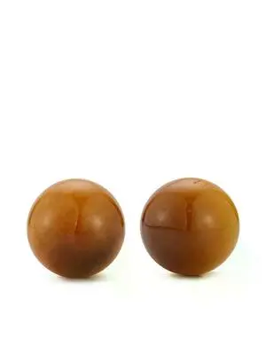 Mateo 14k Yellow Tiger Eye Stud Earrings - Gold