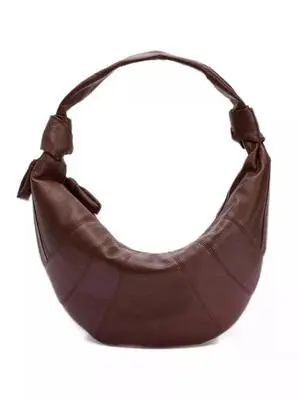 LEMAIRE Fortune Croissant Bag In Grained Leather - Burgundy