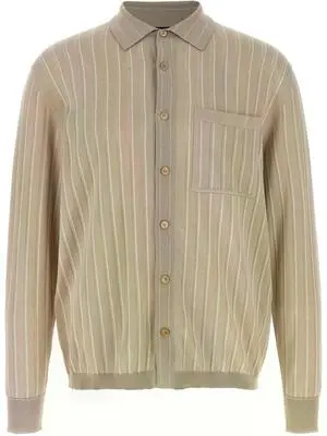 Brioni Knitted Shirt Neutrals