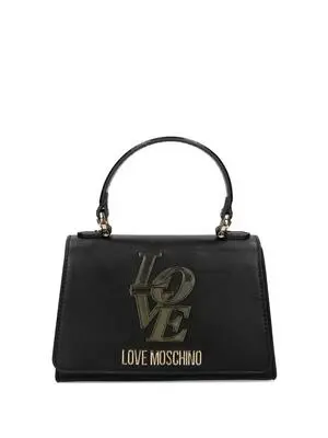 Moschino Foldover Top Handle Tote - Black