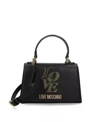 Moschino Foldover Top Handle Tote - Black