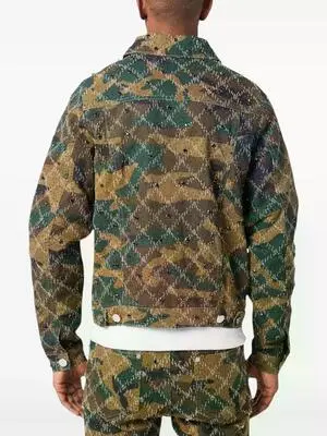 Guapi Camo Embellished Denim Jacket - Brown | Editorialist