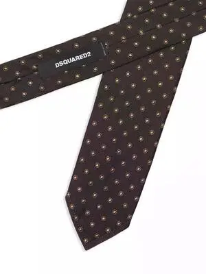 Dsquared2 Printed Silk Tie - Brown