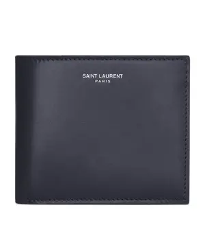Saint Laurent Calfskin East/west Wallet - Blue