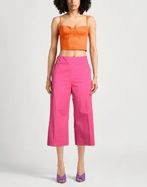 CARACTÈRE Wide-leg Cropped Pants - Fuchsia