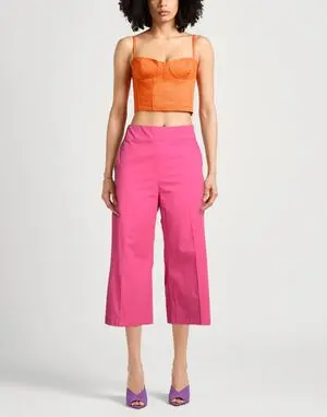 CARACTÈRE Wide-leg Cropped Pants - Fuchsia