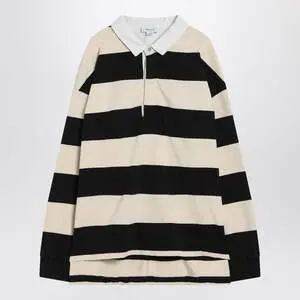 Alexander McQueen Alexander Mc Queen Striped Polo Shirt Black/ivory Black