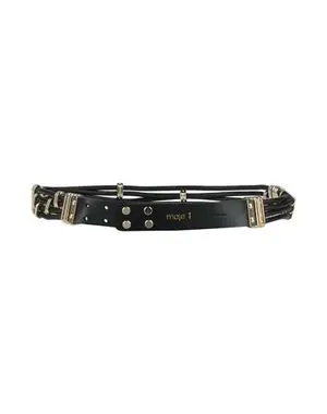 Maje Leather Belt With Appliqués - Black
