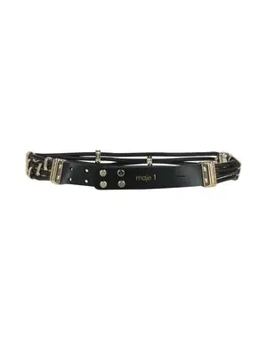 Maje Leather Belt With Appliqués