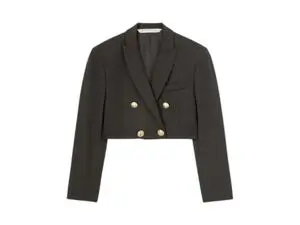 Palm Angels Cropped Boyfriend Blazer - Black