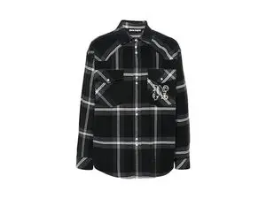 Palm Angels Monogram Check Overshirt - Black
