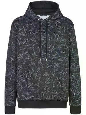 Balmain All-over Logo Print Hoodie
