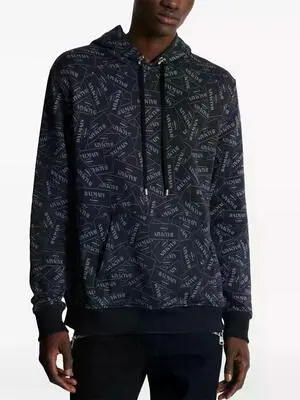 Balmain All-over Logo Print Hoodie