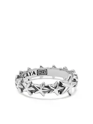 NIALAYA JEWELRY Star-engraved Band Ring - Silver