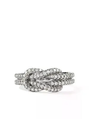 John Hardy Sterling Love Knot Diamond Ring - Silver