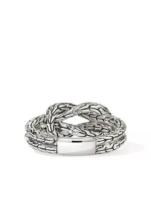 John Hardy Sterling Love Knot Diamond Ring - Silver