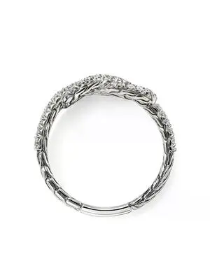 John Hardy Sterling Love Knot Diamond Ring - Silver