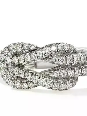 John Hardy Sterling Love Knot Diamond Ring - Silver