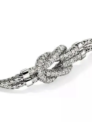 John Hardy Sterling Love Knot Diamond Bracelet